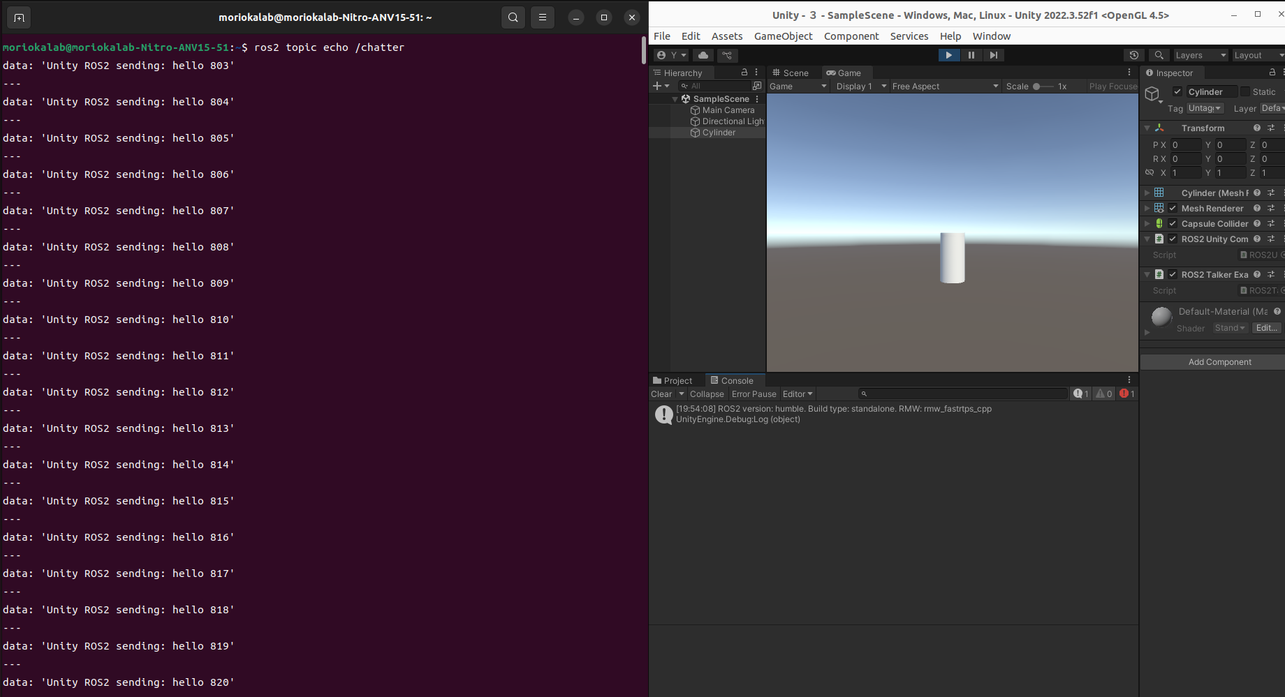 ROS2ForUnityのチュートリアル | MoriokaLab